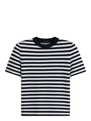 Scanlan Theodore Crepe Knit Stripe T-shirt - Navy