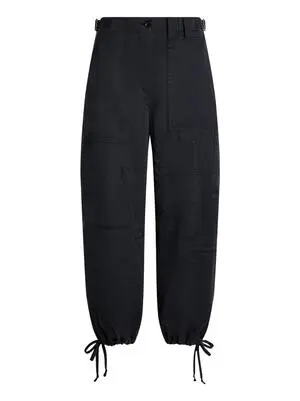 Scanlan Theodore Sueded Silk Cropped Cargo Trousers - Black