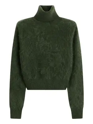 Scanlan Theodore Brushed Cashmere Shoulder Pad Sweater - Army
