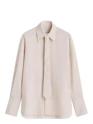 Scanlan Theodore Italian Textured Tie Shirt - Alabaster