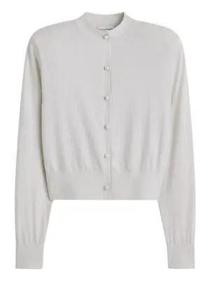 Scanlan Theodore Tinsel Shoulder Pad Cardigan - Chalk