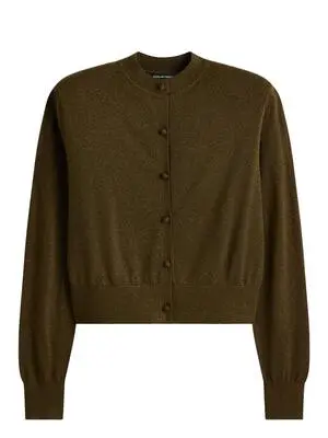 Scanlan Theodore Tinsel Shoulder Pad Cardigan - Khaki