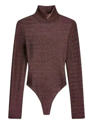 Scanlan Theodore Scanlan Theodore US Turtleneck Bodysuit With Lurex Knit Bronze
