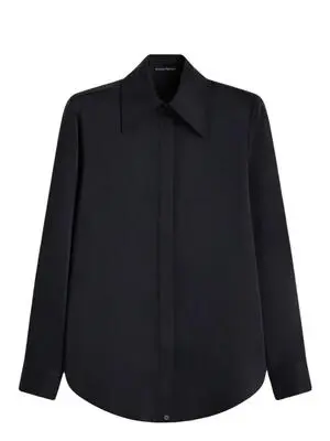 Scanlan Theodore Sueded Silk Shirt With Shoulder Pad Detail - Black