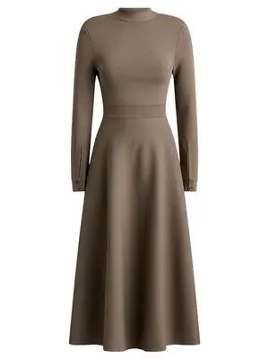 Scanlan Theodore Crepe Knit Wrap Back Dress - Army
