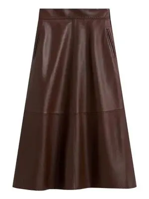 Scanlan Theodore Leather Long Skirt - Spice