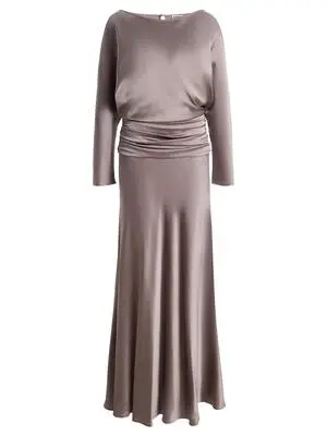 Staud Freda Silk-blend Maxi Dress - Silver