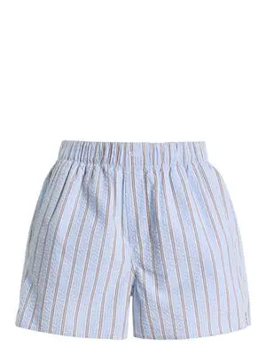 WITH NOTHING UNDERNEATH Exclusive The Boxer Striped Cotton Seersucker Shorts - Blue