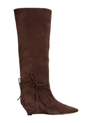 ODISSI Greta Knee-high Wedge Boots - Brown