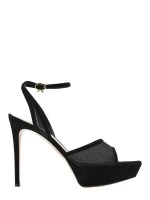 GIANVITO ROSSI Mesh And Suede Platform Pumps - Black