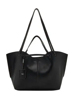 Max Mara Leather Shopping Tote Bag - Black
