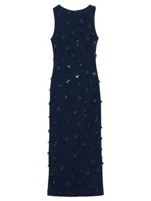 Simkhai SIMKHAI Claudia Embellished Crepe Midi Dress Black