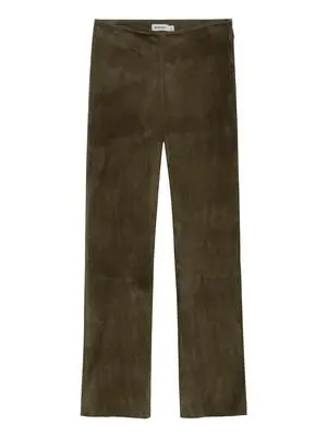 Simkhai Veda Cropped Suede Pants - Green