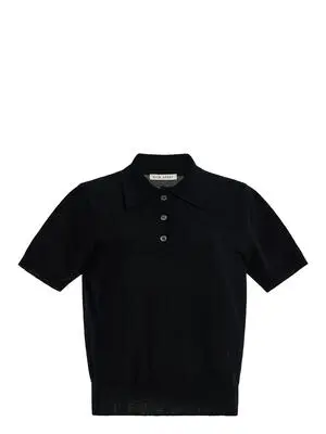 HIGH SPORT Court Cotton Crepe Polo Shirt - Black