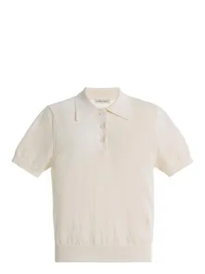 HIGH SPORT Court Cotton Crepe Polo Shirt - Ivory