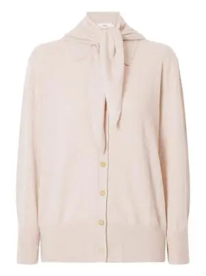 Arch4 Cashmere Cardigan With Detachable Scarf - Neutrals