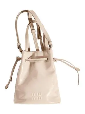 Miu Miu Shiny Leather Pouch - Travertine Stone