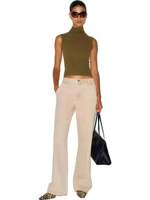 REFORMATION Reformation Colbie Sleeveless Turtleneck Knit Top Green