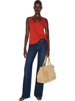 REFORMATION Reformation Eva Pointelle Knit Top Red