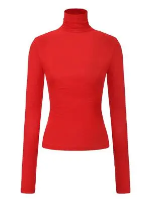 FRONT ROW SHOP Open-back Wool Jersey Top - Red