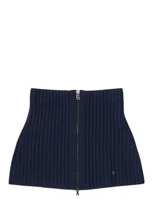 Bogner Merida Virgin Wool Ribbed Collar With Zip Detail - Navy
