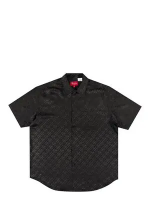 Supreme Tonal Monogram Silk Short-sleeve Shirt - Black