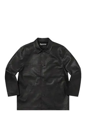 Supreme Faux Croc Car Coat - Black
