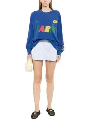 Farm Rio Long Sleeve Graphic T-shirt - Blue