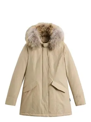 Woolrich Arctic Parka With Fur Trimmed Hood - Brown