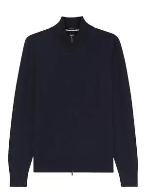 Hugo Boss Zip-up Fine Knit Sweater - Blue