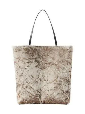 VALESQUE Thea Crushed-velvet Tote Bag - Brown