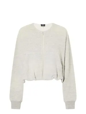 R13 Balloon Cotton-jersey Zip-up Sweatshirt - Gray