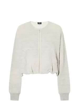 R13 R13 Balloon Cotton-Jersey Zip-Up Sweatshirt Light Gray