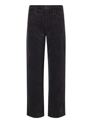 MOTHER The Newbie Ankle Corduroy Straight-leg Pants - Black