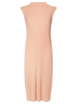 Issey Miyake Pleated Midi Dress - Orange