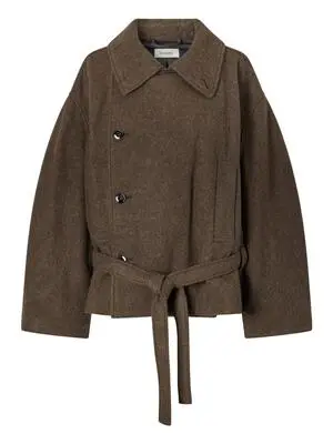 LEMAIRE Wool And Alpaca-blend Coat - Brown