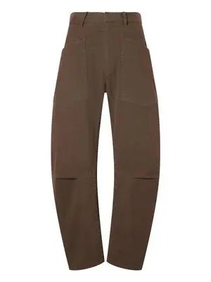 NILI LOTAN Nili Lotan Shon Cotton-Blend Twill Tapered Pants Brown