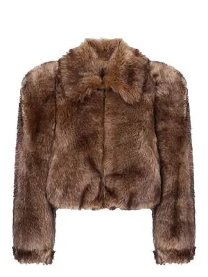 Chloé Cropped Shearling Jacket - Brown