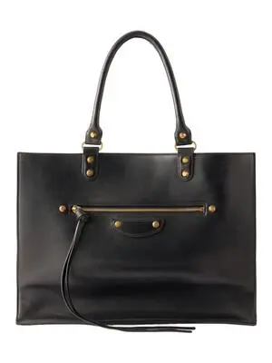 Balenciaga Le City Sleek Leather Tote - Black
