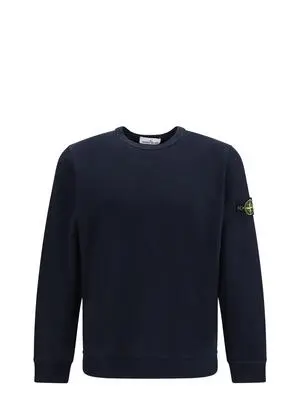 Stone Island Crewneck Cotton Sweatshirt - Blue