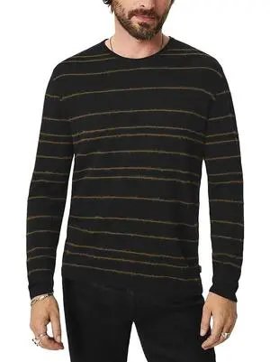 John Varvatos Everly Textured Stripe Sweater - Black