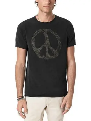 John Varvatos Raw Edge Peace Graphic T-shirt - Black