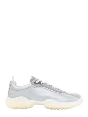 Miu Miu Technical Fabric And Suede Lace-up Sneakers - Gray