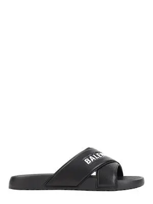 Balenciaga Sporty Crossover Pool Slides - Black