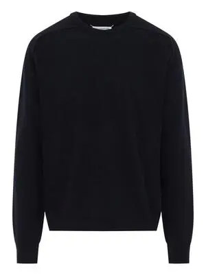 MAISON MARGIELA Lambswool Crew Neck Sweater - Blue