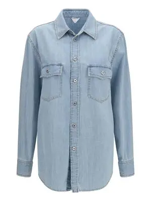BOTTEGA VENETA Bottega Veneta Sky Bleached Oversize Denim Shirt