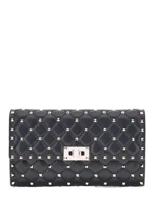 Valentino Garavani Rockstud Spike Nappa Shoulder Bag - Black