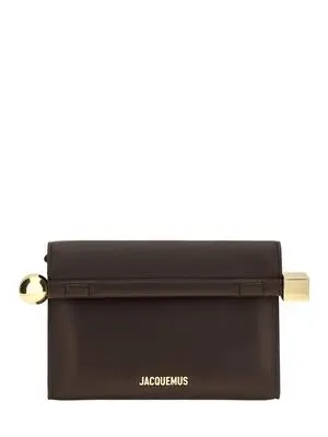 Jacquemus Rond Carré Leather Shoulder Bag - Brown