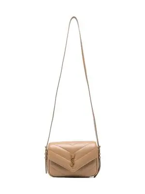 Saint Laurent SAINT LAURENT - Chevron Quilted Leather Satchel Cream