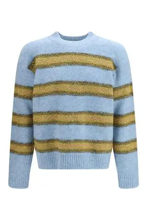 Dries Van Noten Striped Crewneck Sweater - Blue
